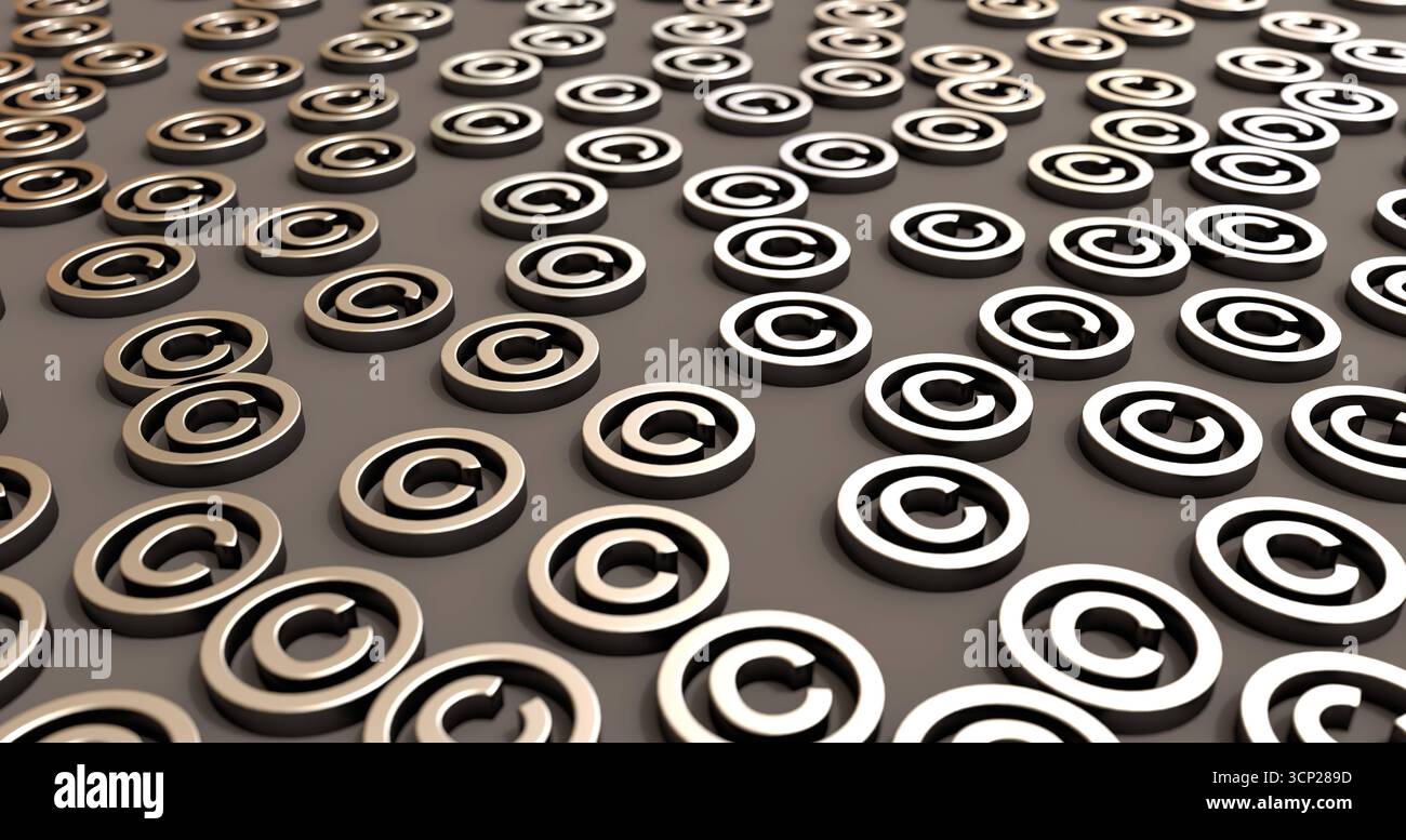 Copyright symbols in metallic. Copyright symbols in metallic. Sign for ...