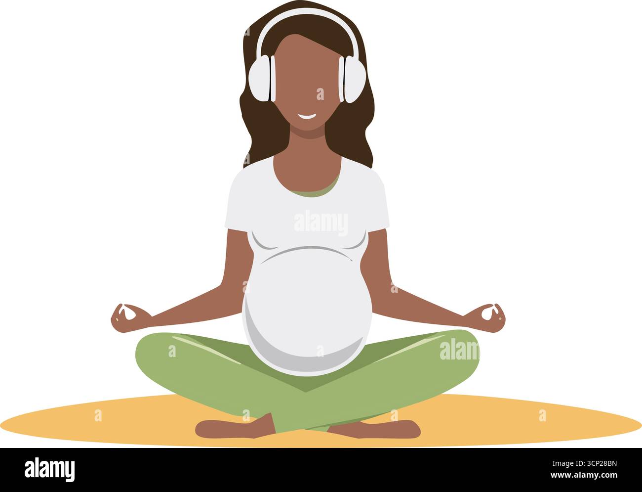 Girl in headphones sitting Stock Vector Images - Alamy