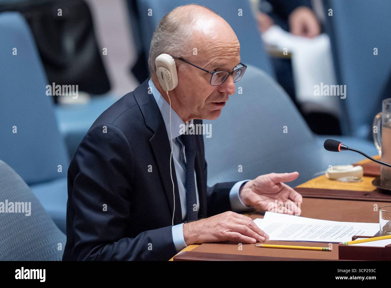 Luxembourg's Prime Minister Luc Frieden speaks during a Security ...