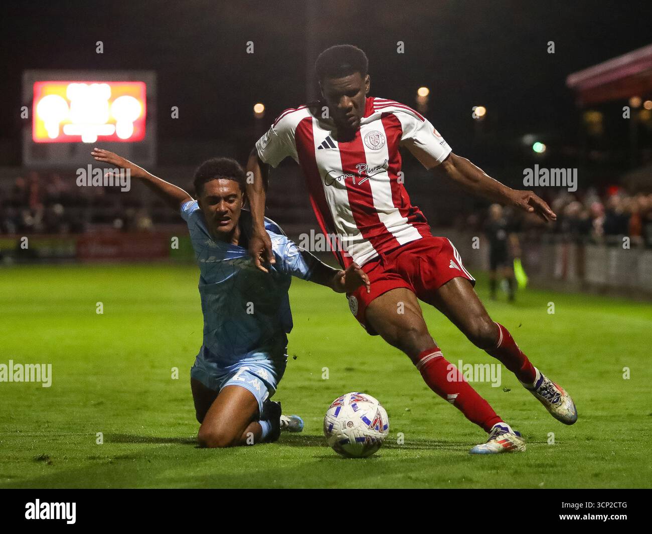 BRACKLEY, ENGLAND - SEPTEMBER 23: Riccardo Calder of Brackley Town sits ...