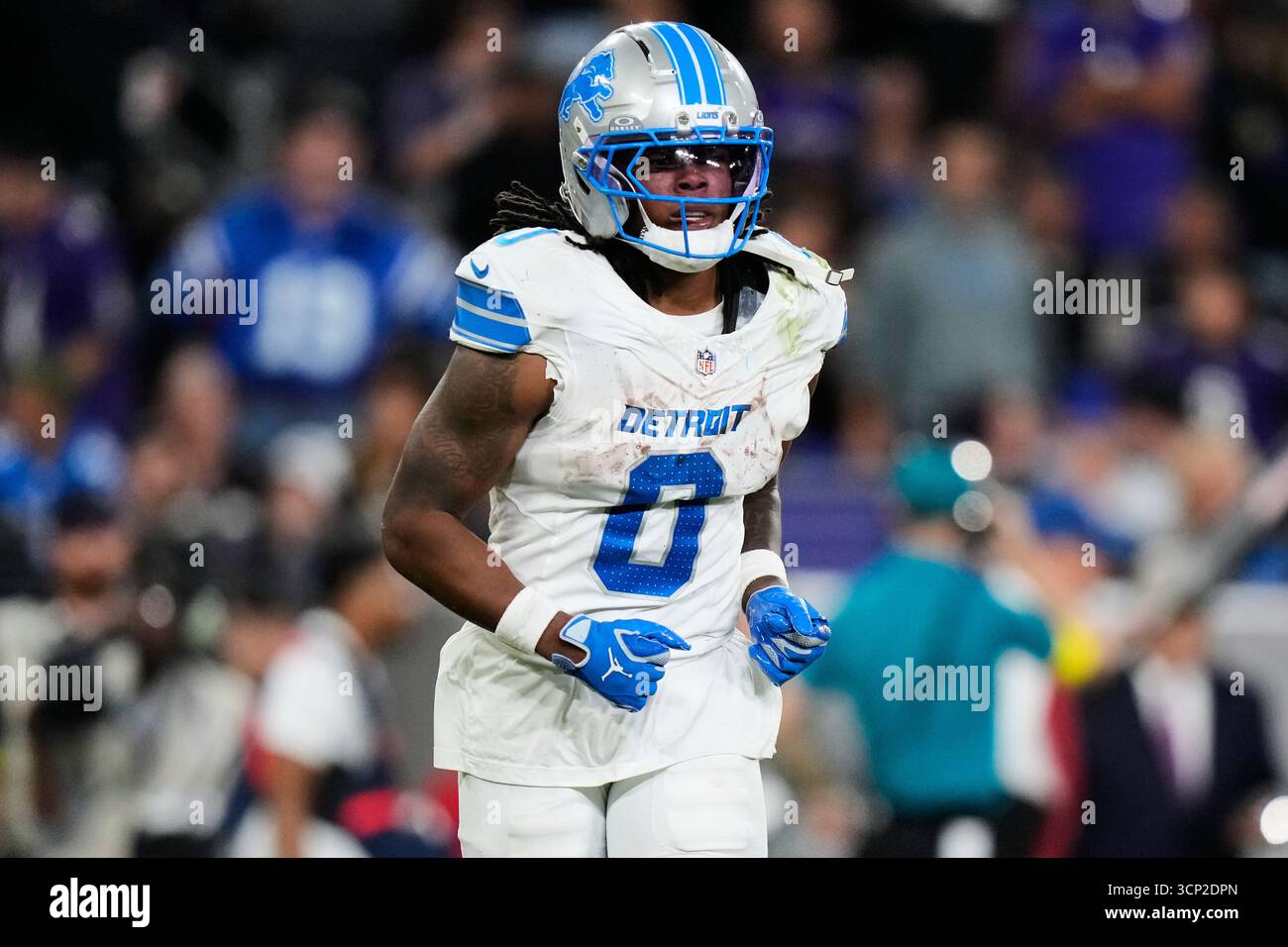 Detroit Lions running back Jahmyr Gibbs (0) in action during the second ...
