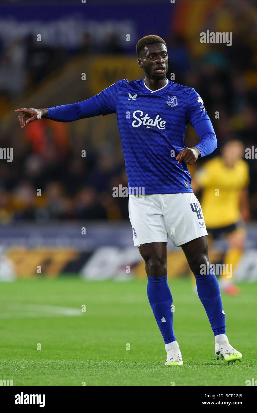 Wolverhampton, England, 23rd September 2025. Tim Iroegbunam of Everton ...