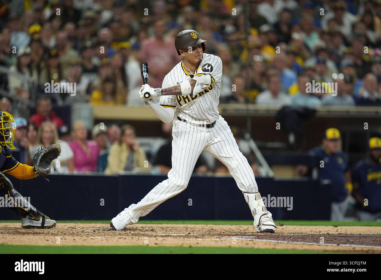 San Diego Padres' Manny Machado batting during the ninth inning of a ...