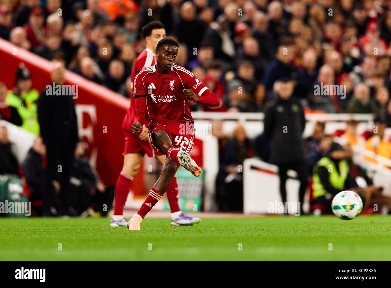 LIVERPOOL, ENGLAND - SEPTEMBER 23: Trey Nyoni of Liverpool passes the ...