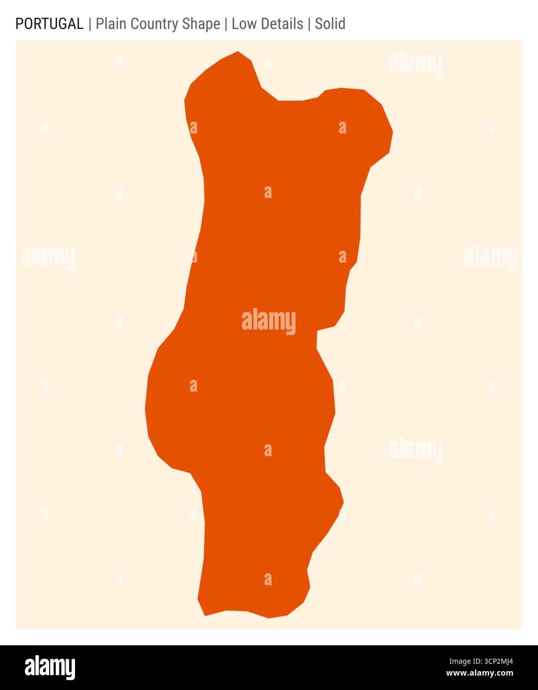 Portugal plain country map. Low details. Solid style. Shape of Portugal ...