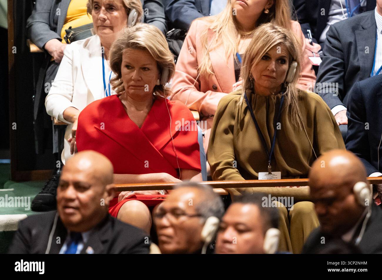 Queen Mathilde of Belgium and Queen Maxima of the Netherlands attend ...