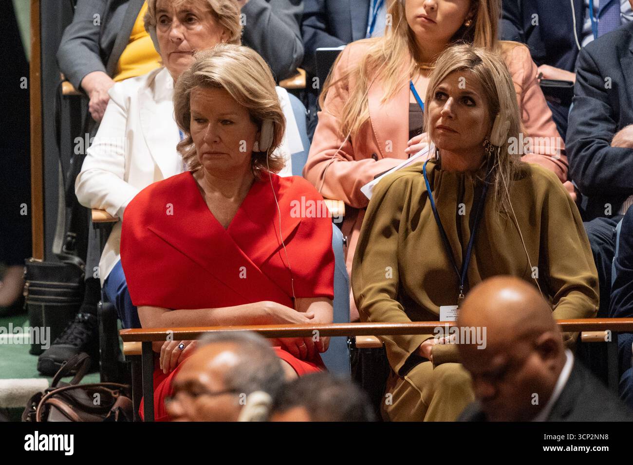 Queen Mathilde of Belgium and Queen Maxima of the Netherlands attend ...