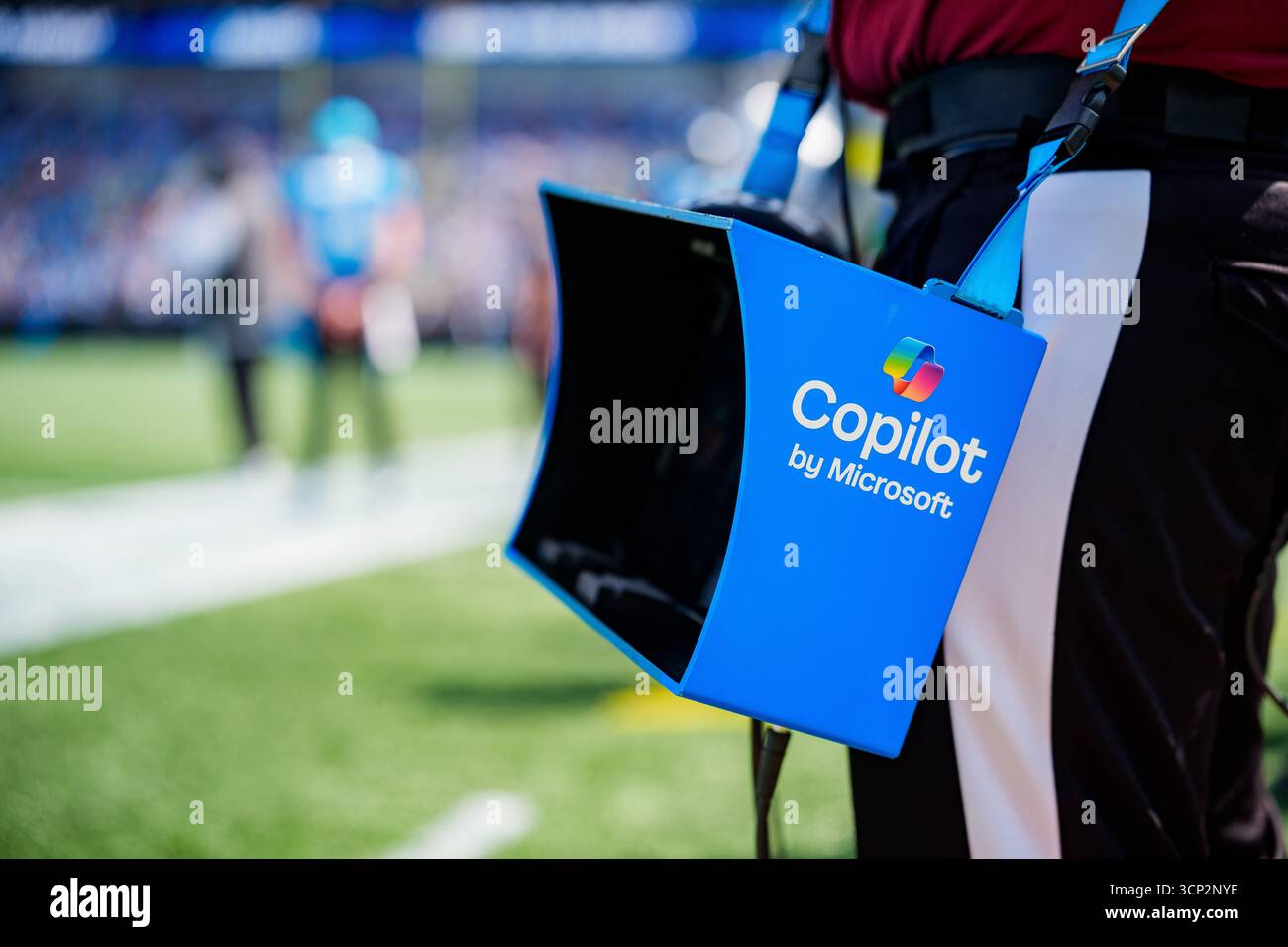 A Microsoft Surface Tablet featuring Copilot is seen during an NFL ...