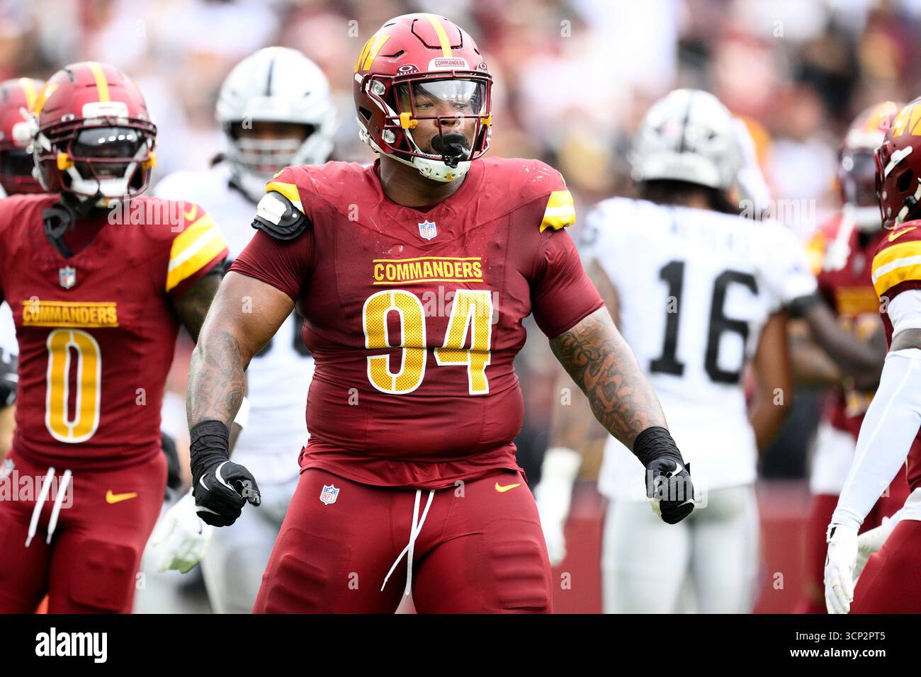 Washington Commanders defensive tackle Daron Payne (94) in action ...