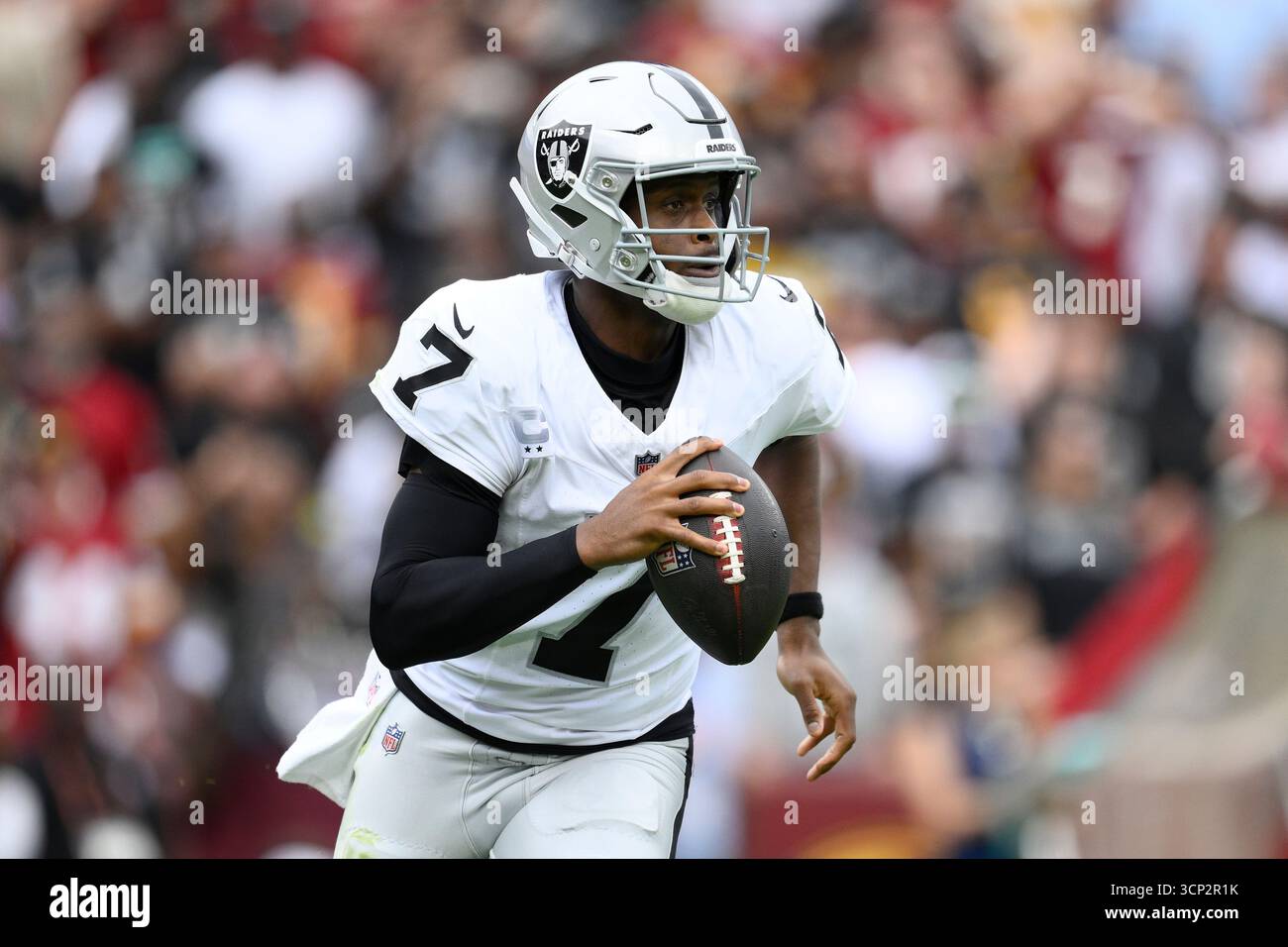 Las Vegas Raiders quarterback Geno Smith (7) in action during the first ...