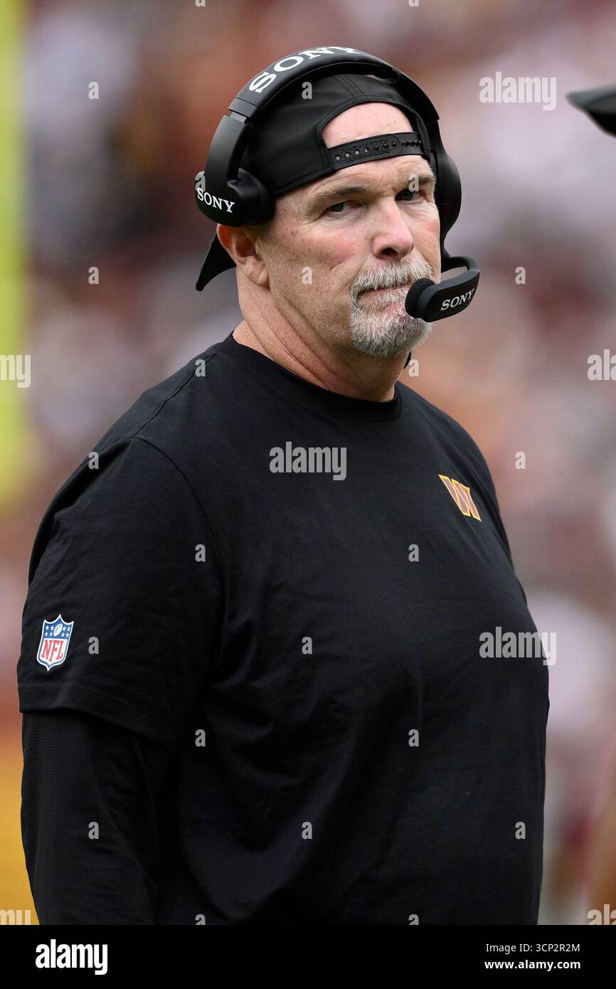 Washington Commanders head coach Dan Quinn in action during the first ...