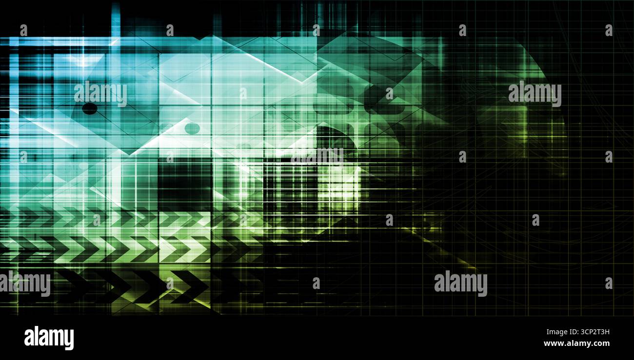 Abstract Cybernetic Data Stream Motion Visualization Effect Stock Photo ...