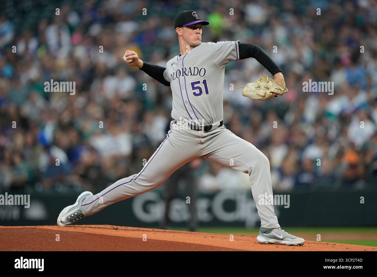 Colorado Rockies starting pitcher McCade Brown throws during the first ...