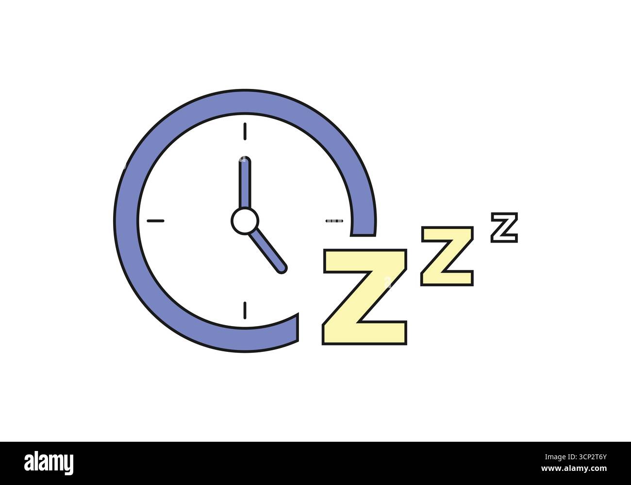 Clock with zzz icons sleep, rest, nap, tired, energy, refresh, time ...