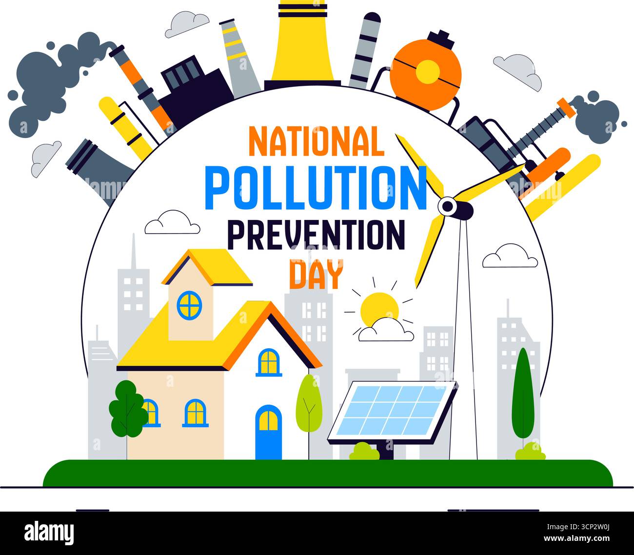 National Pollution Prevention Day Vector Illustration for Awareness ...