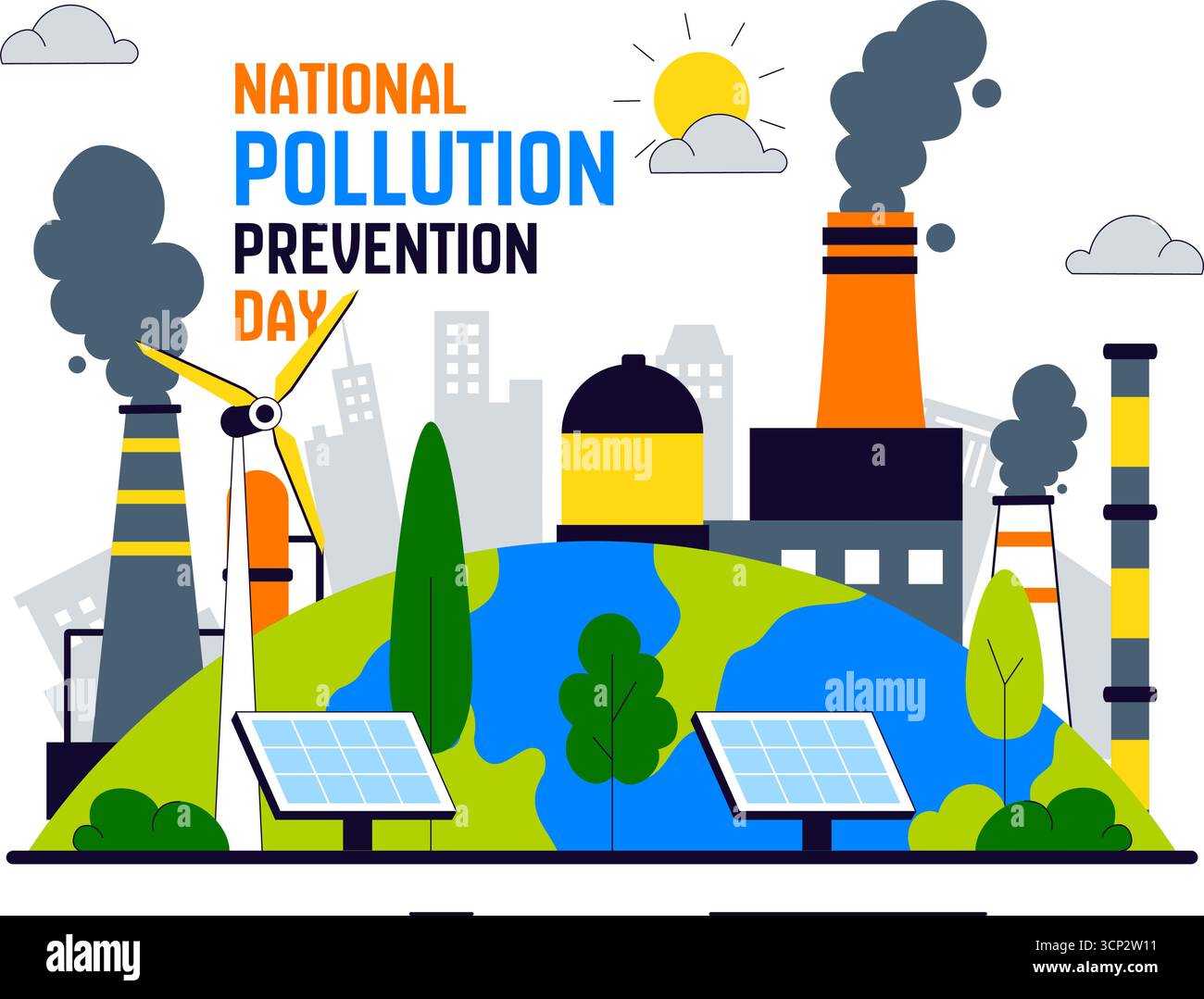 National Pollution Prevention Day Vector Illustration for Awareness ...