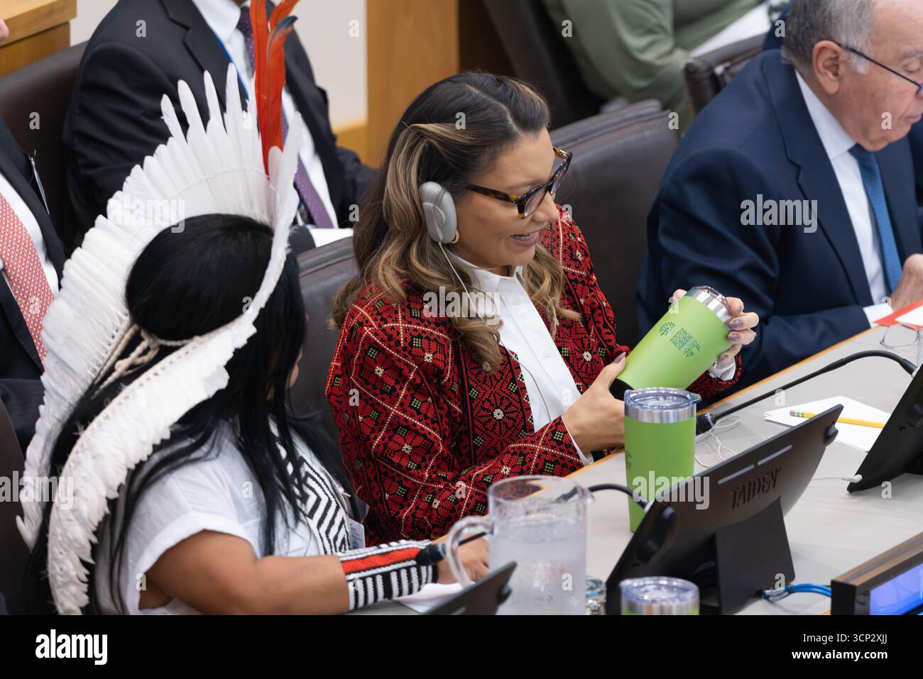 First Lady Janja Lula alongside Sonia Guajajara, Minister of Indigenous ...