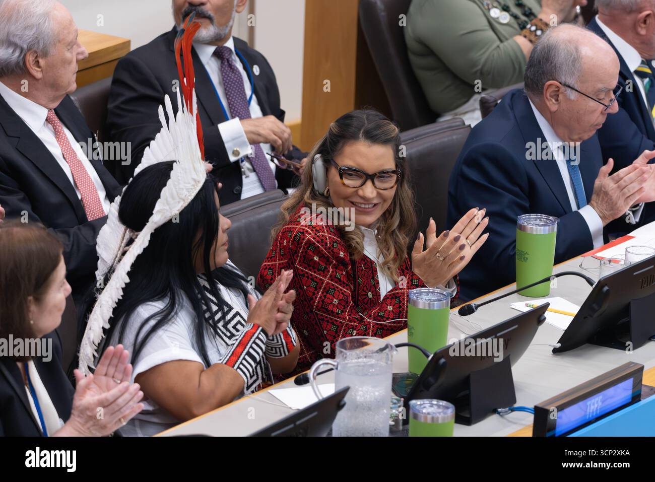 First Lady Janja Lula alongside Sonia Guajajara, Minister of Indigenous ...