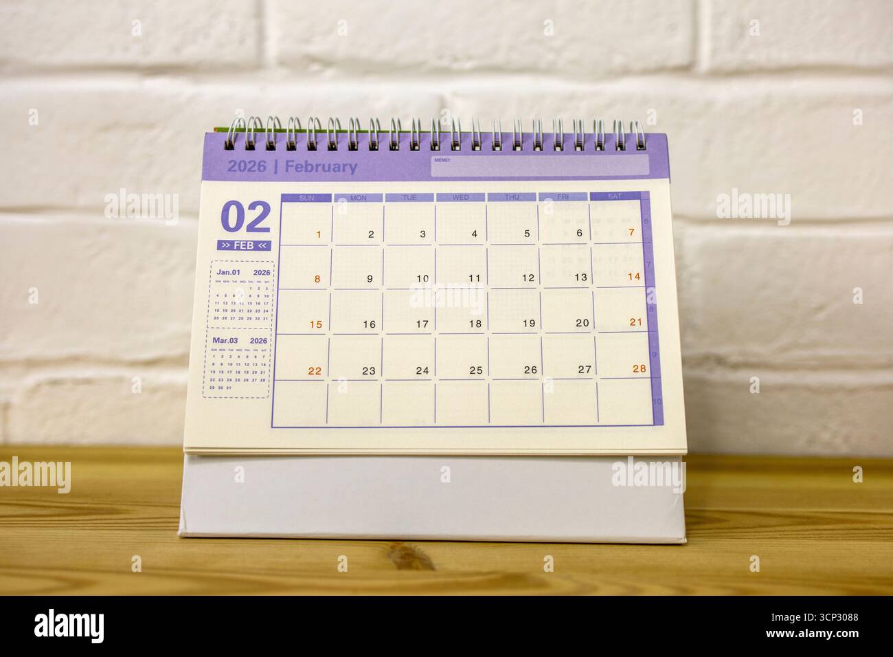 February 2026 calendar hi-res stock photography and images - Alamy