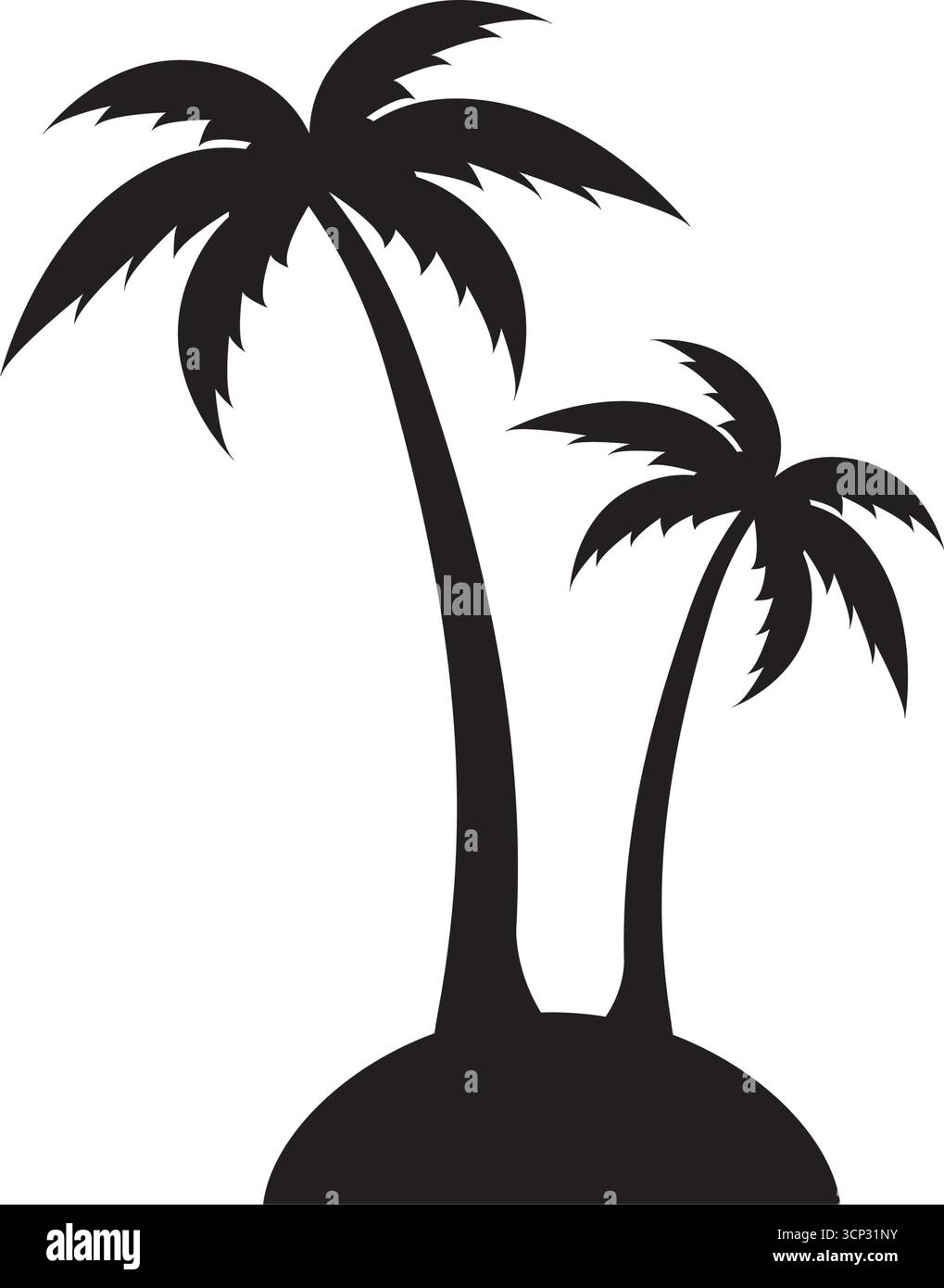 Palm tree in idyllic Stock Vector Images - Alamy