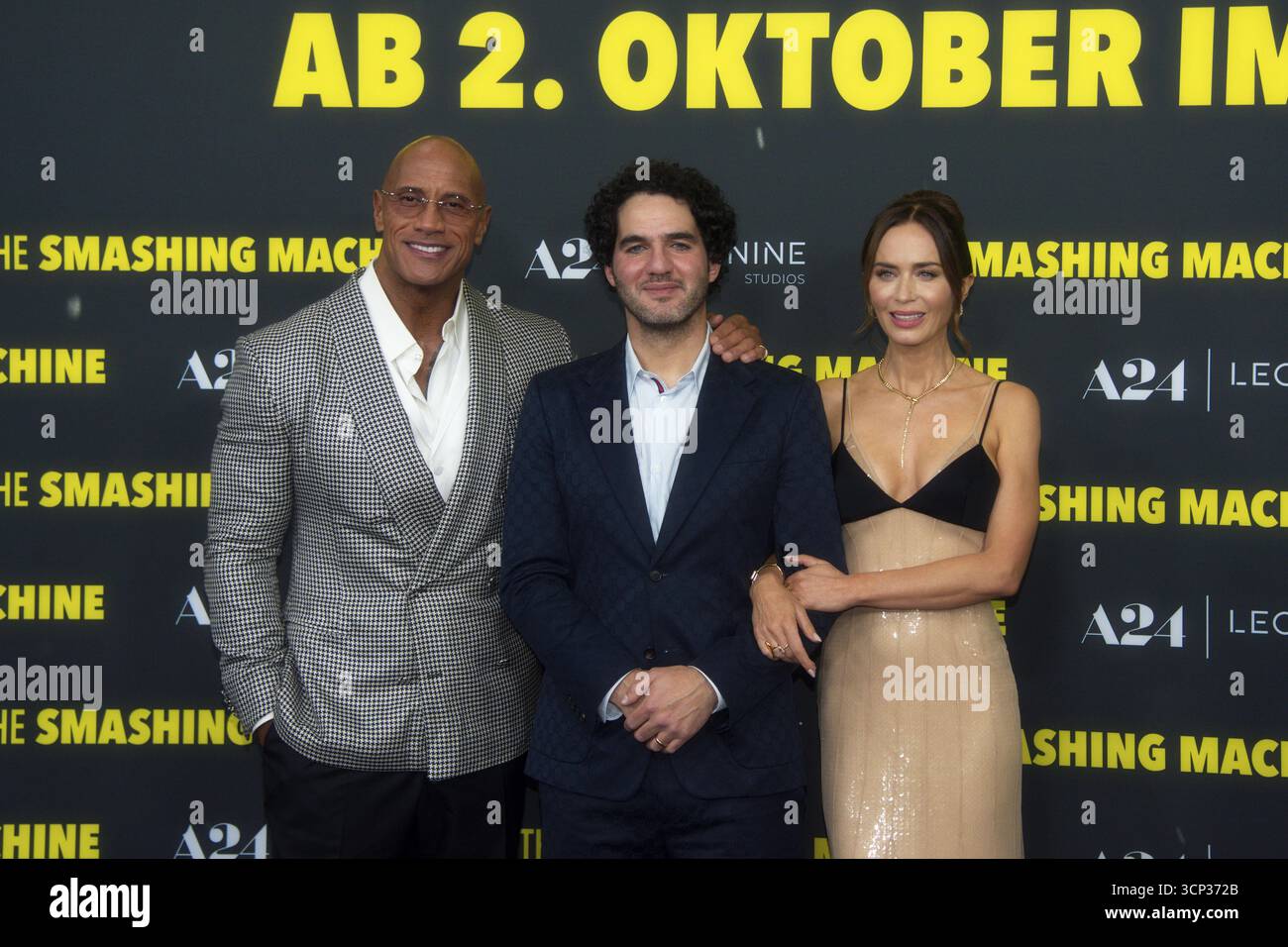 Dwayne Johnson, Emily Blunt and director Benny Safdie, THE SMASHING ...