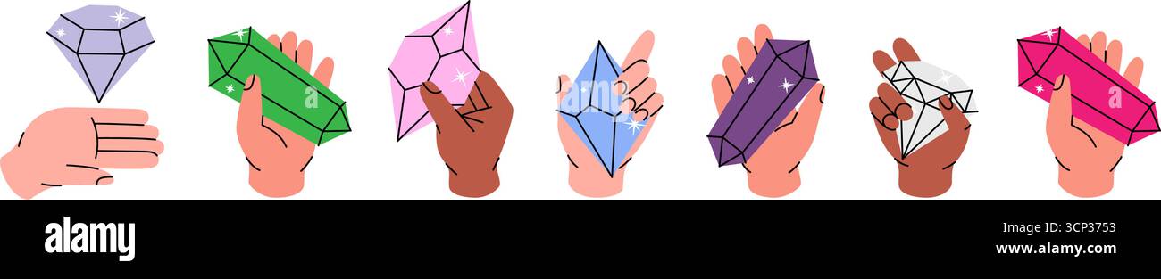 Various healing crystals Stock Vector Images - Alamy