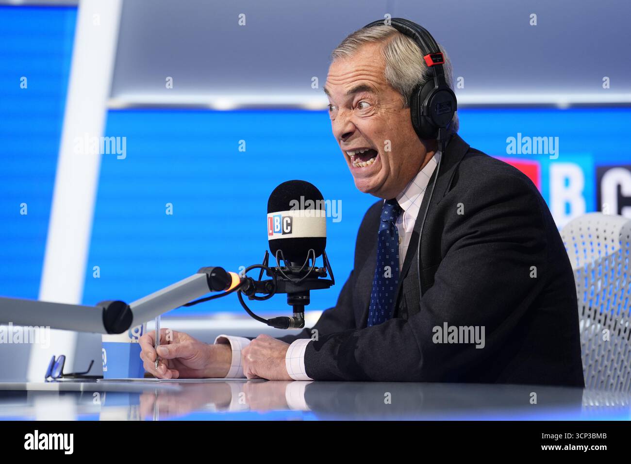Reform UK leader Nigel Farage during an appearance on LBC's Nick ...