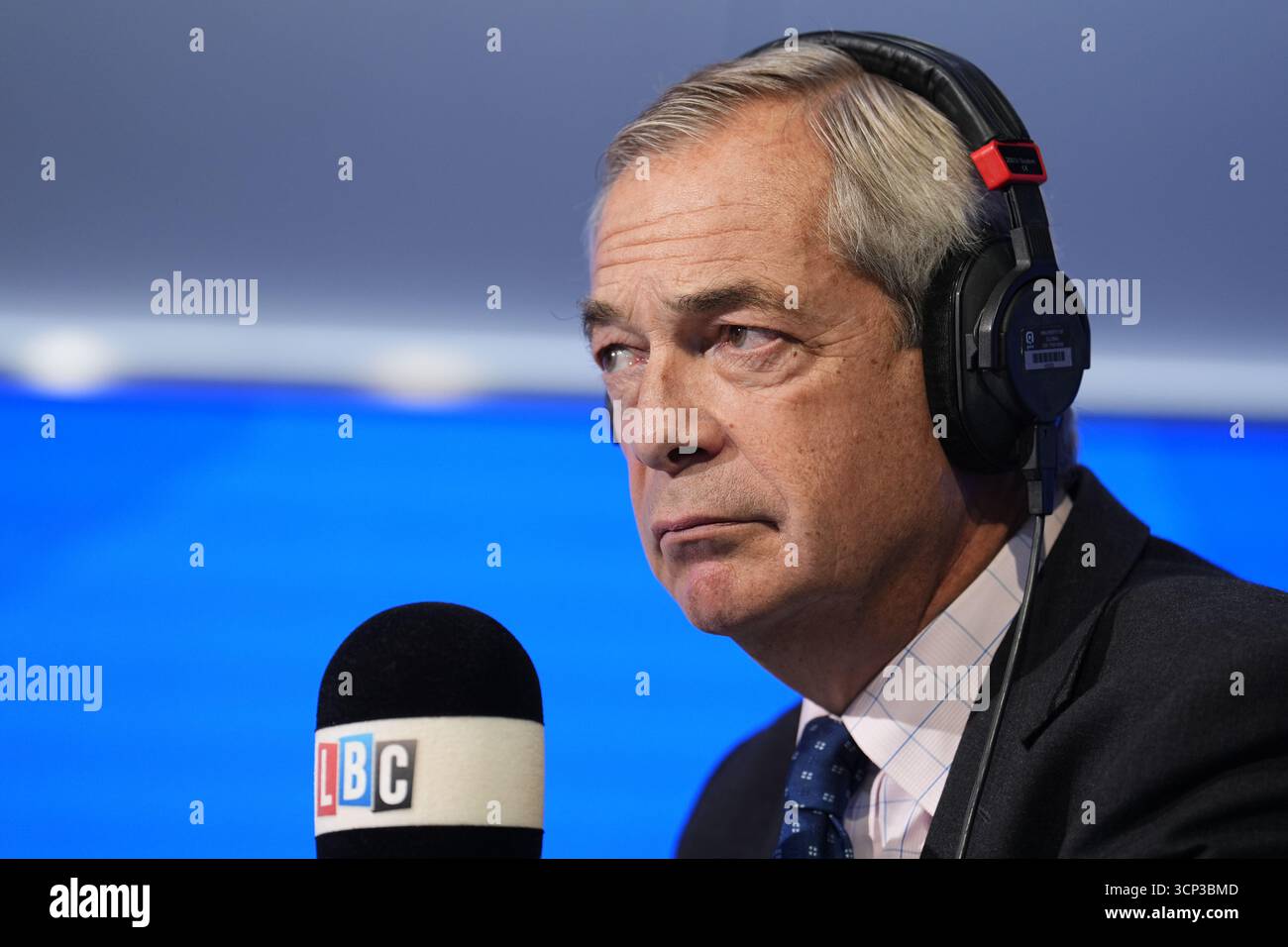 Reform UK leader Nigel Farage during an appearance on LBC's Nick ...