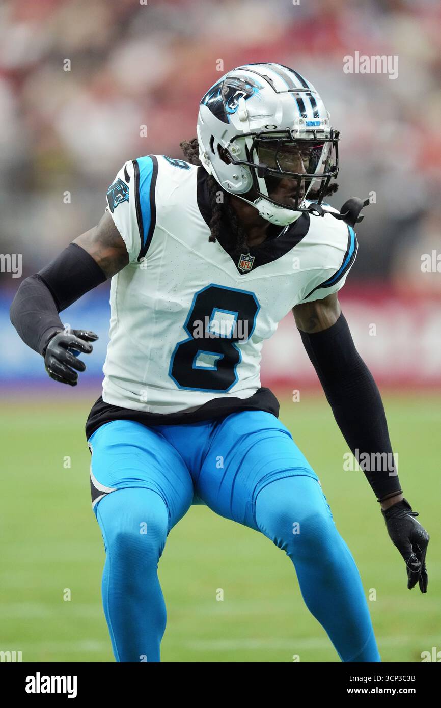 Carolina Panthers cornerback Jaycee Horn changes direction as the ball ...