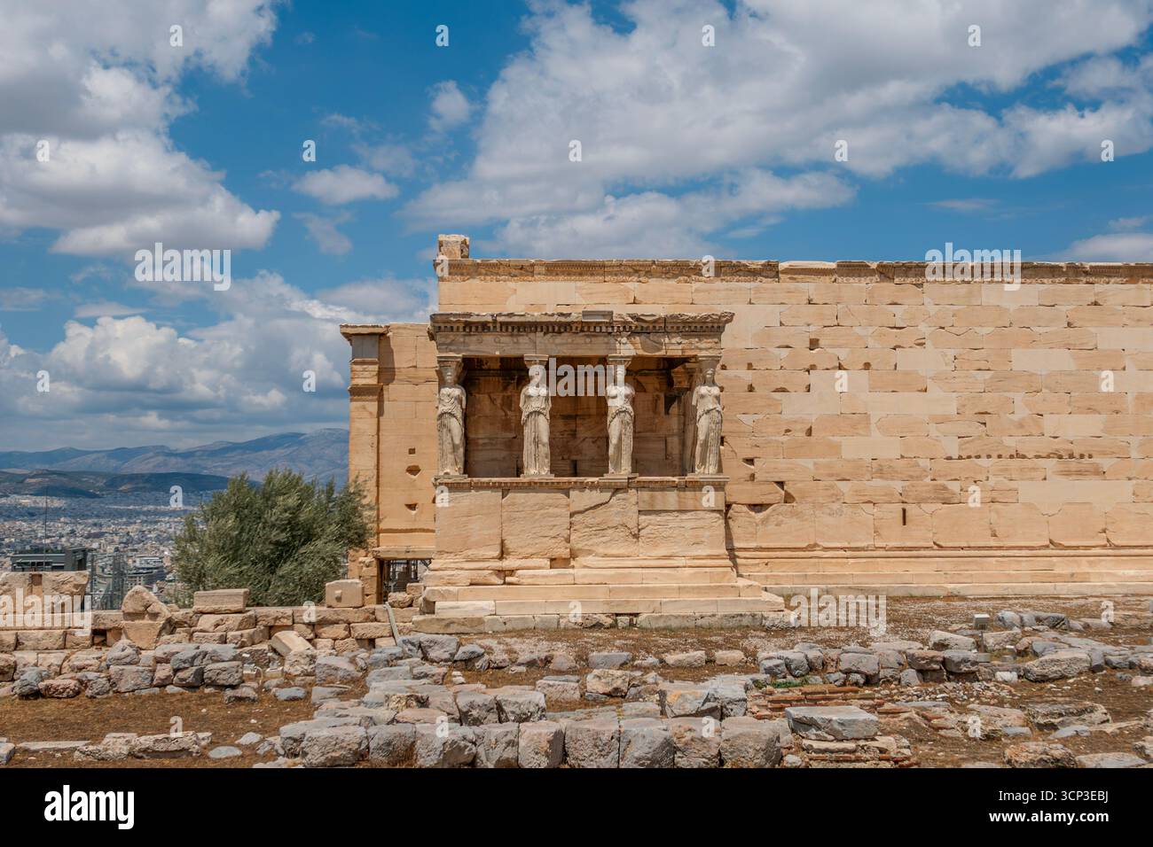 Erechtheion Temple Caryatids Porch At Acropolis Athens Greece. Ancient ...