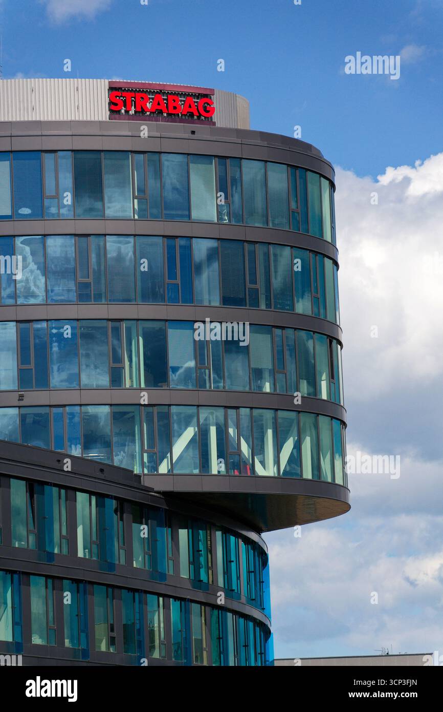 Strabag Austrian construction company logo on headquarters building on ...