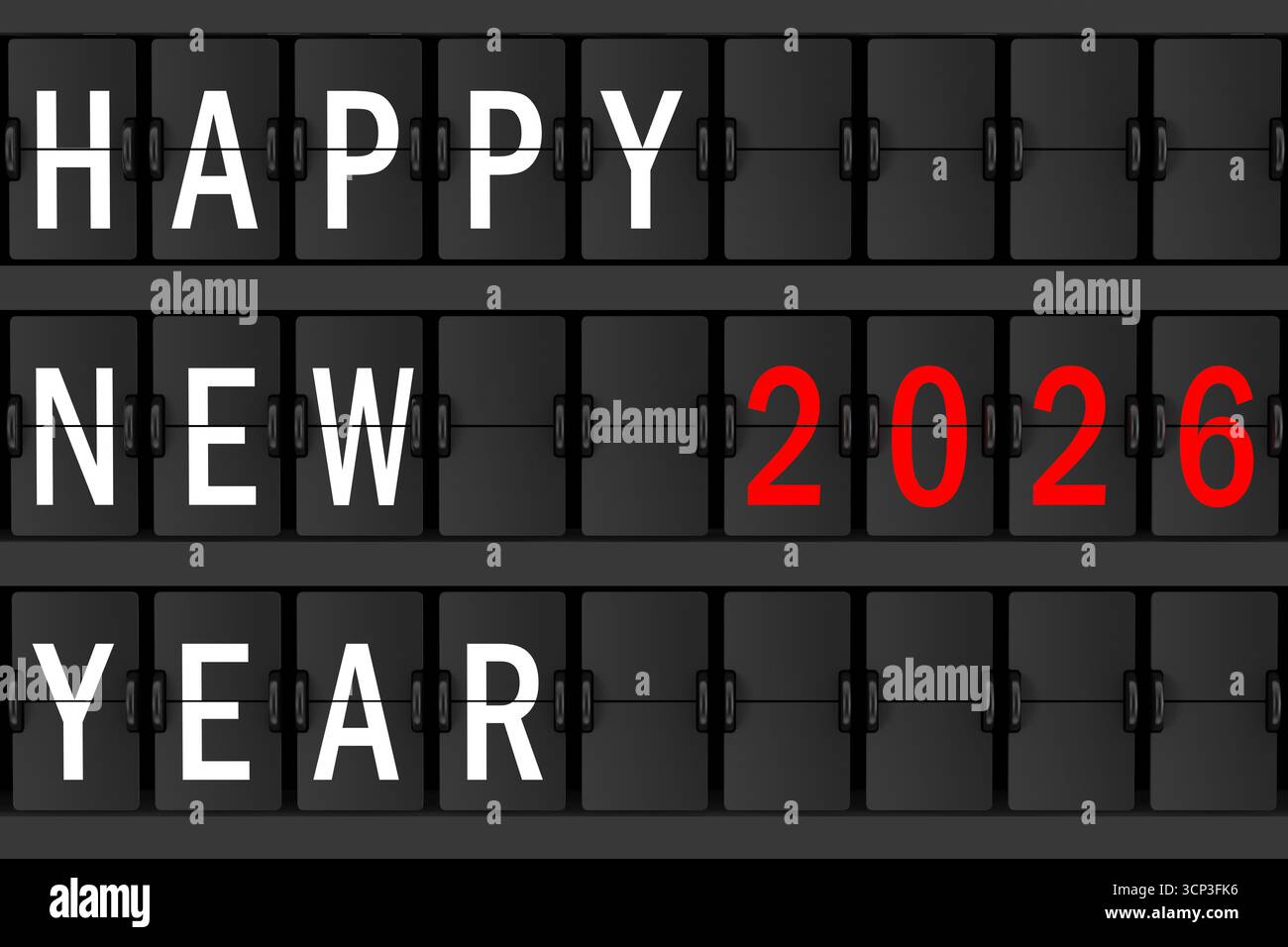 Airport Announcement Flip Mechanical Timetable with Hapy New 2026 Year ...