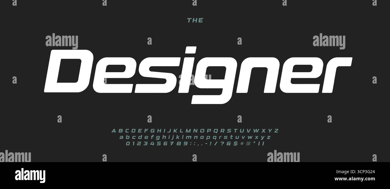 Dynamic rounded alphabet, energetic modern font, bold italic letters ...