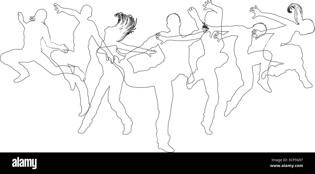 Dancers Silhouette Street Dance Poses Silhouettes Stock Vector Image ...