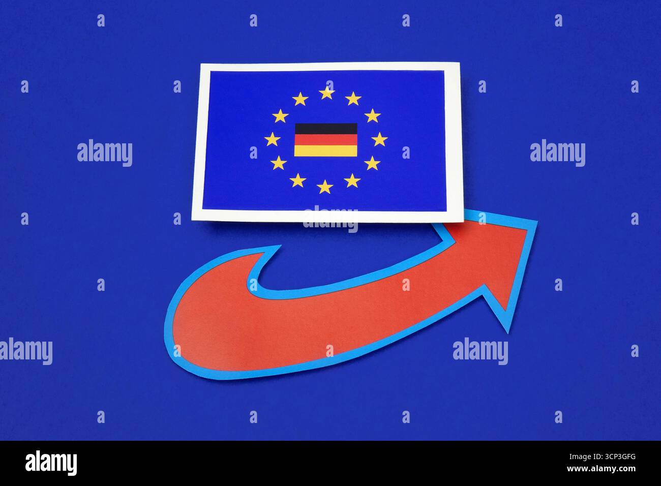 AfD-Logo und EU-Symbol mit Deutschlandfahne Fotomontage: AfD-Logo und ...