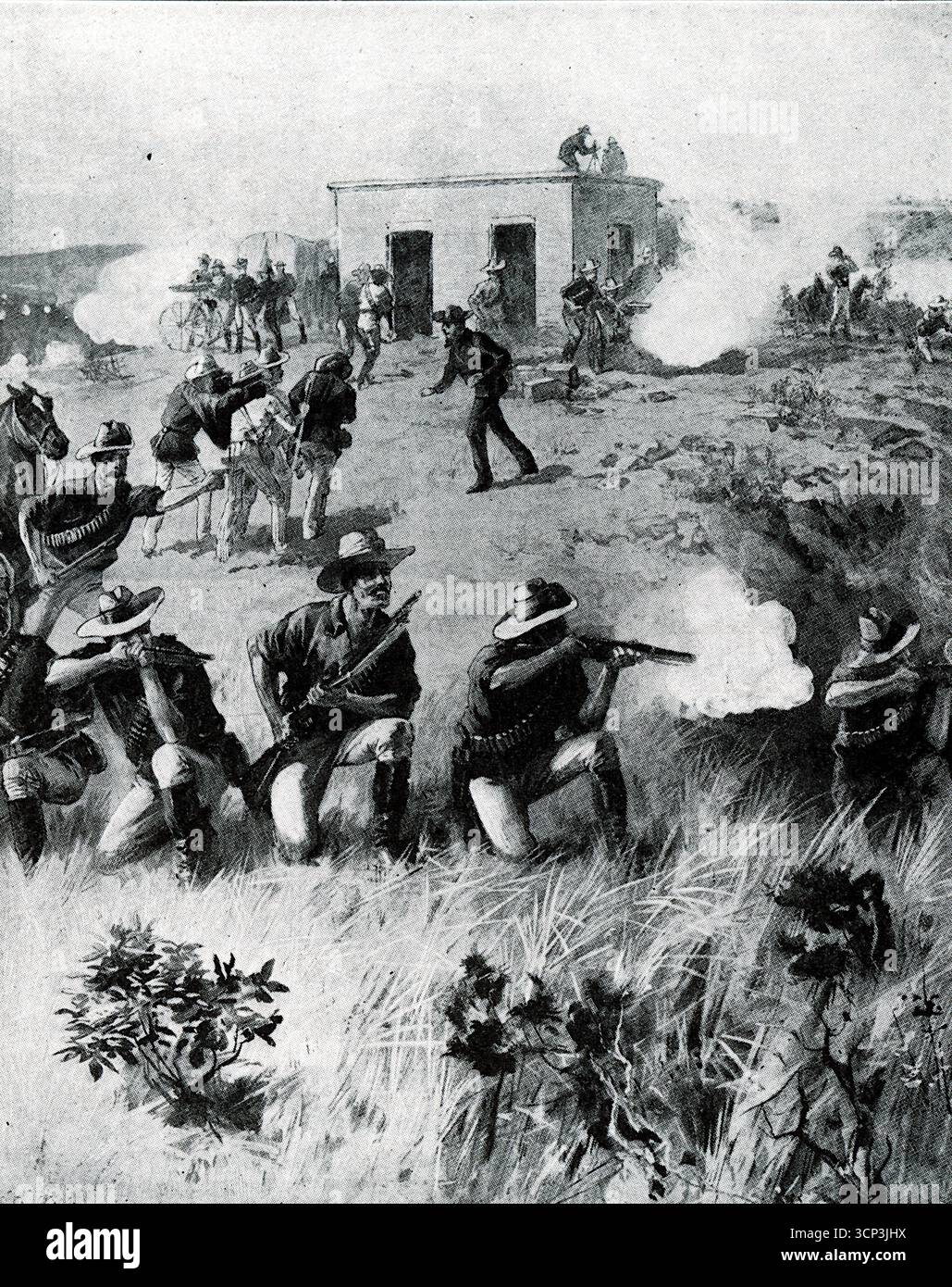 Sketch by Melton Prior: The Battle of Colenbrander's Farm. From a ...