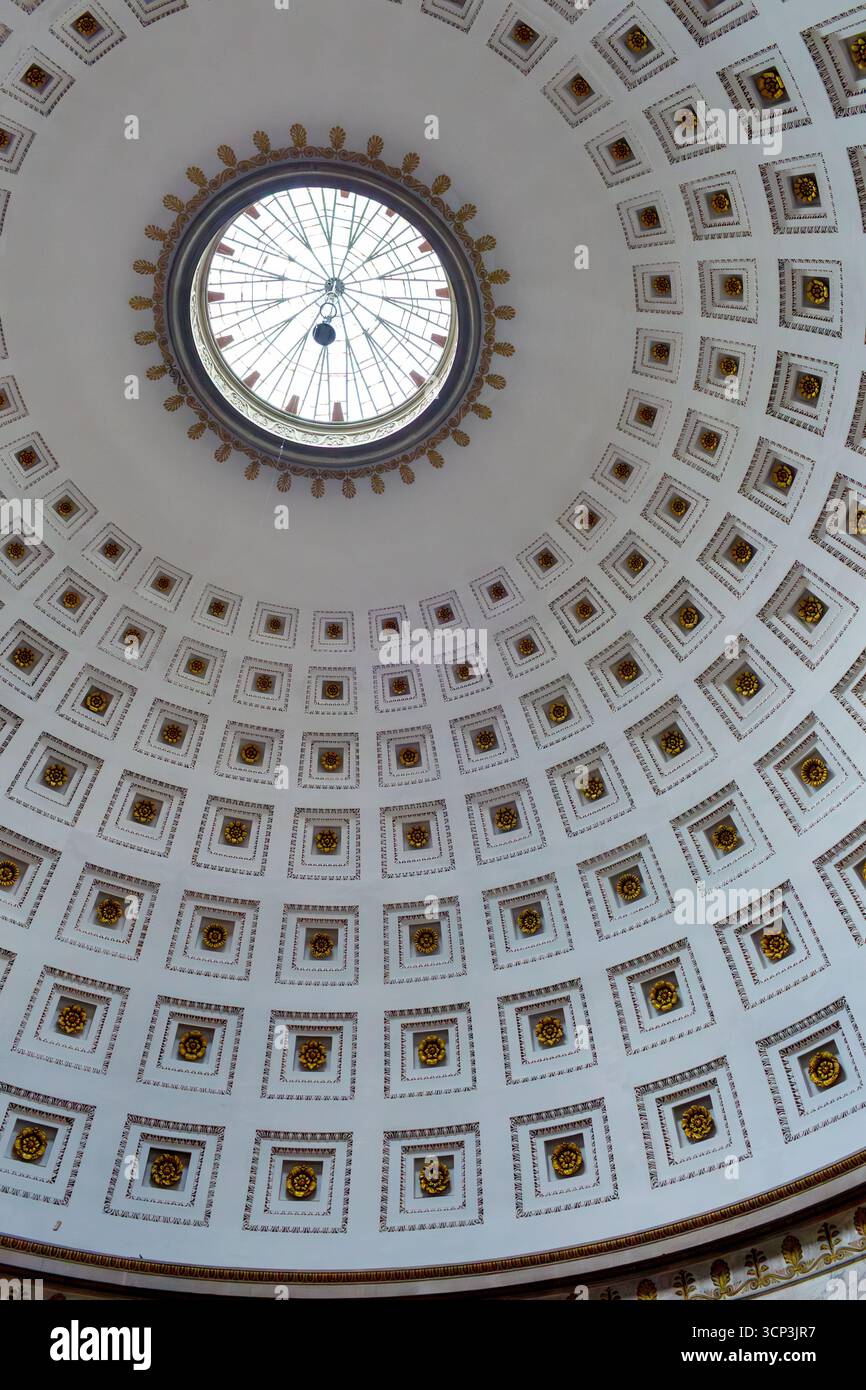Architectural dome ceiling with intricate patterns in Temple of Canova ...