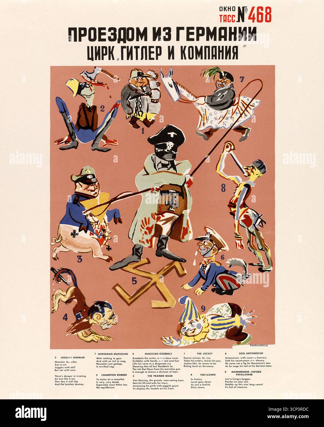 Touring from German Circus 'Hitler and Company' - Soviet Tass poster ...