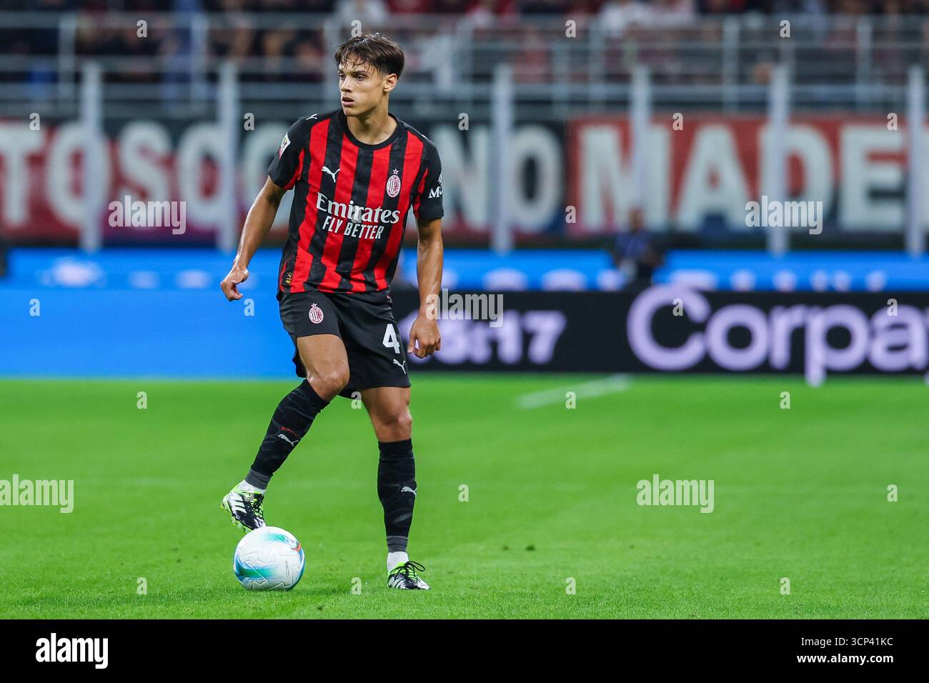 Samuel Ricci of AC Milan seen in action during Coppa Italia 2025/26 ...