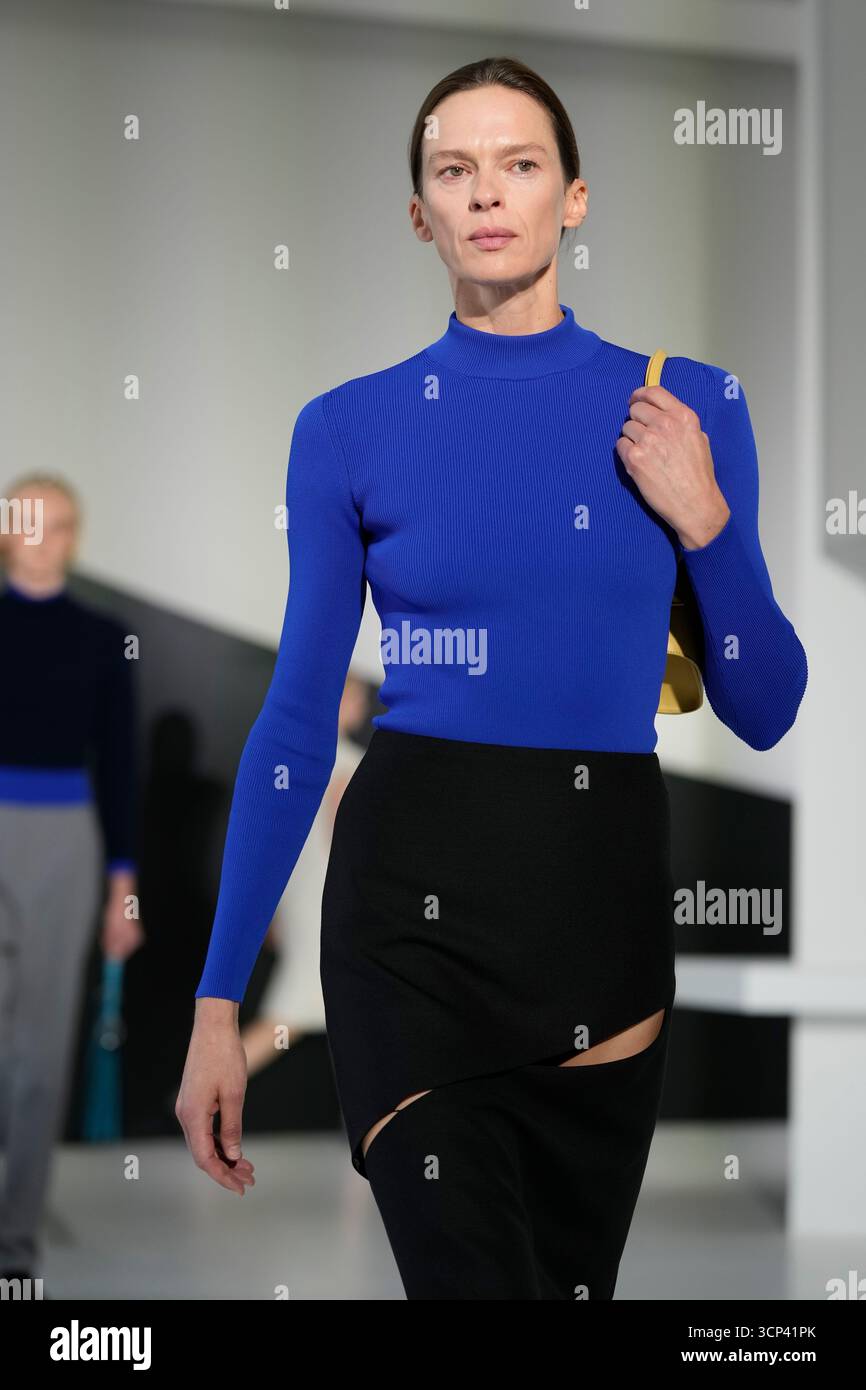 A model wears a creation part of the Jil Sander women's Spring-Summer ...