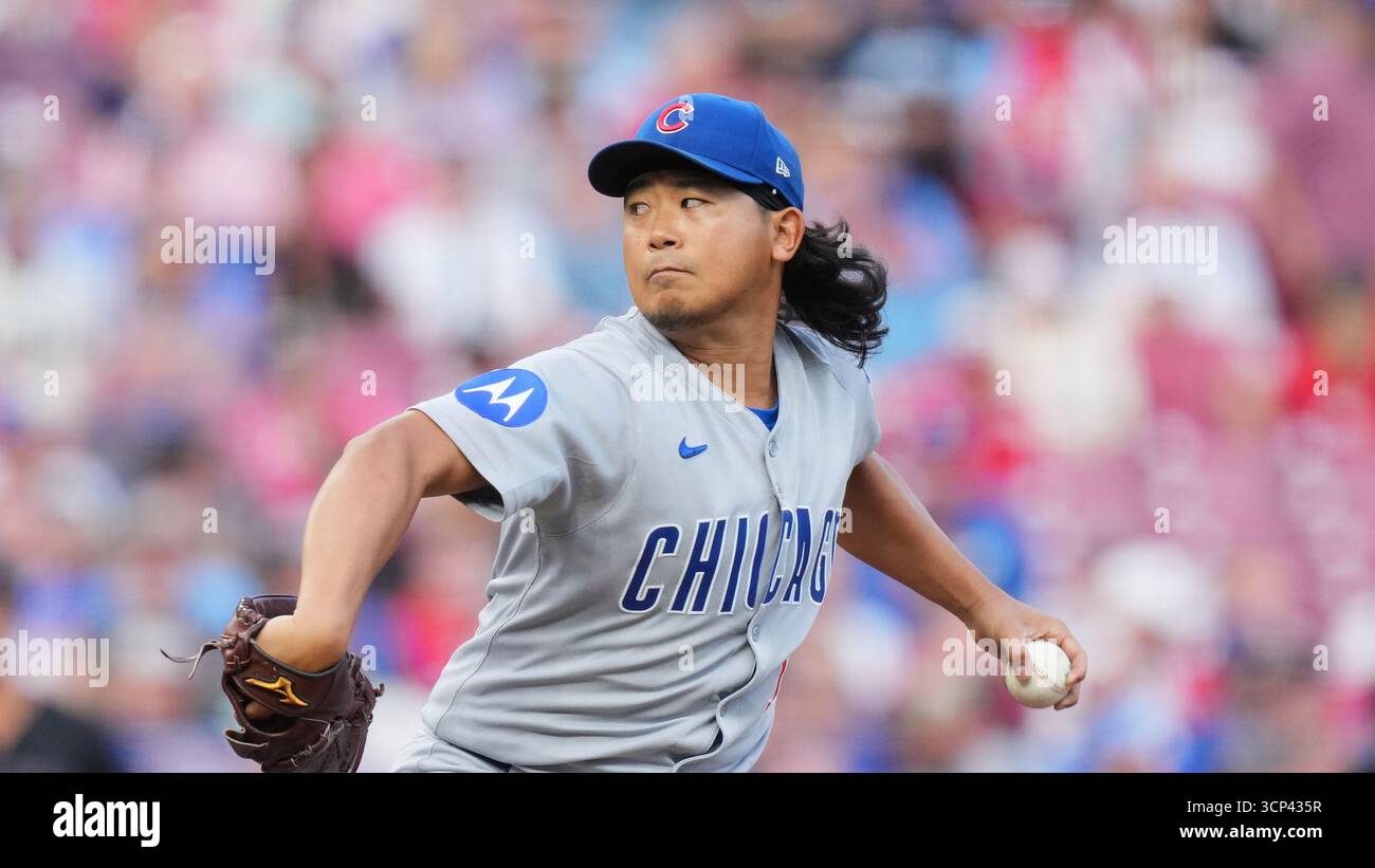 Chicago Cubs pitcher Shota Imanaga throws during the first inning of a ...