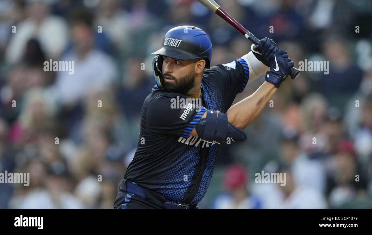Detroit Tigers' Riley Greene stands at bat during a baseball game ...