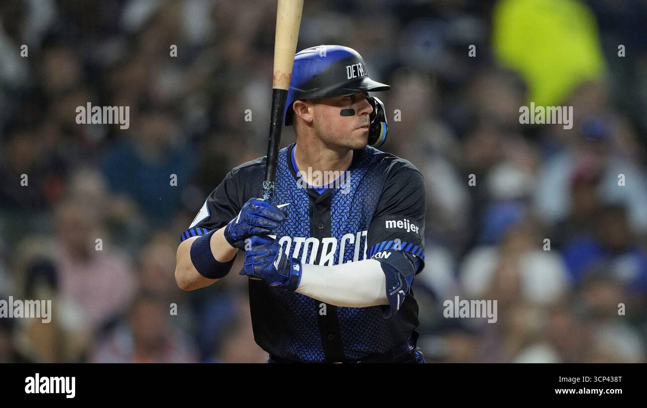 Detroit Tigers' Spencer Torkelson stands at bat during a baseball game ...