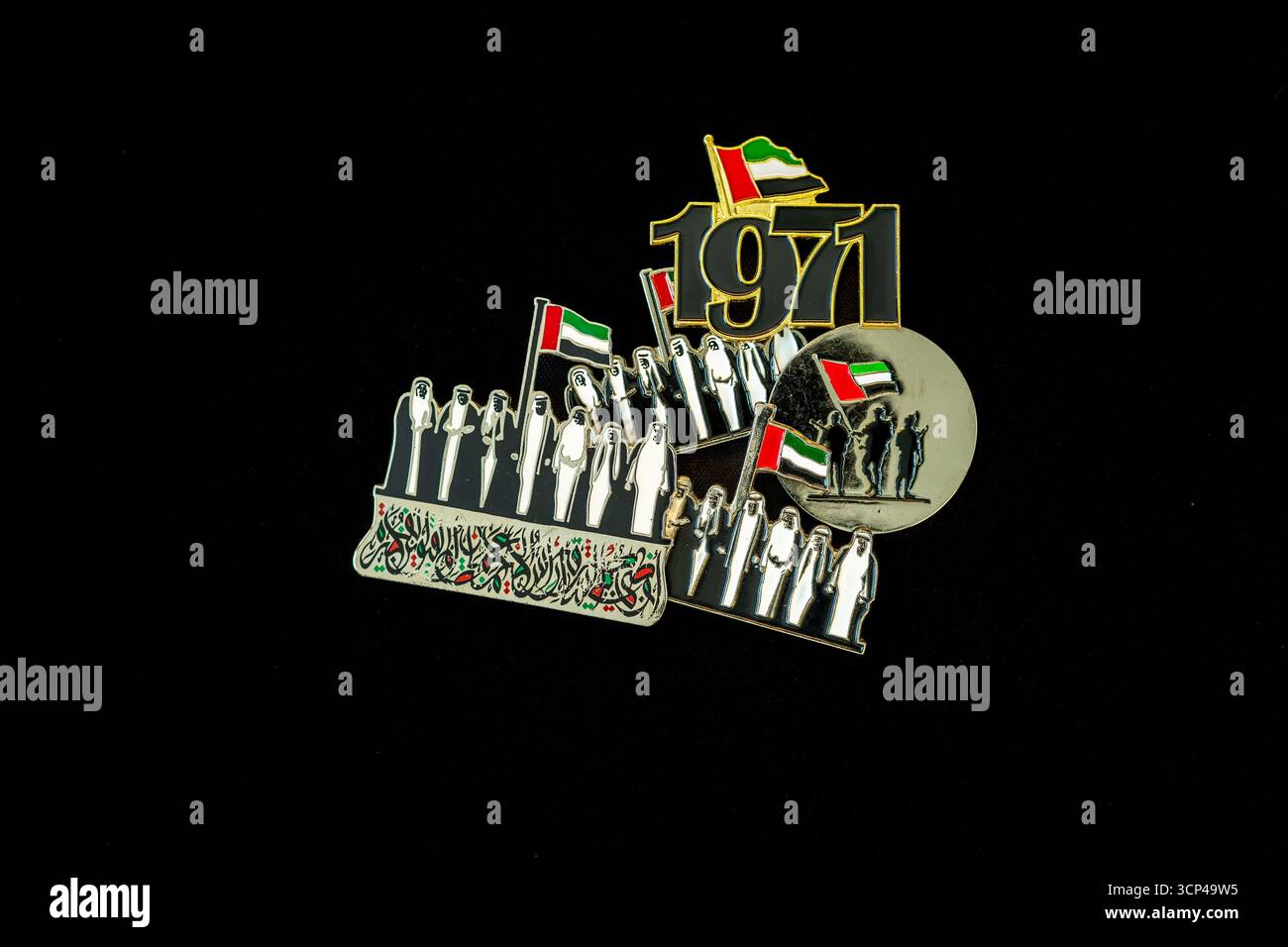 UAE National Day 1971 Commemorative Enamel Pins with Seven Founding ...