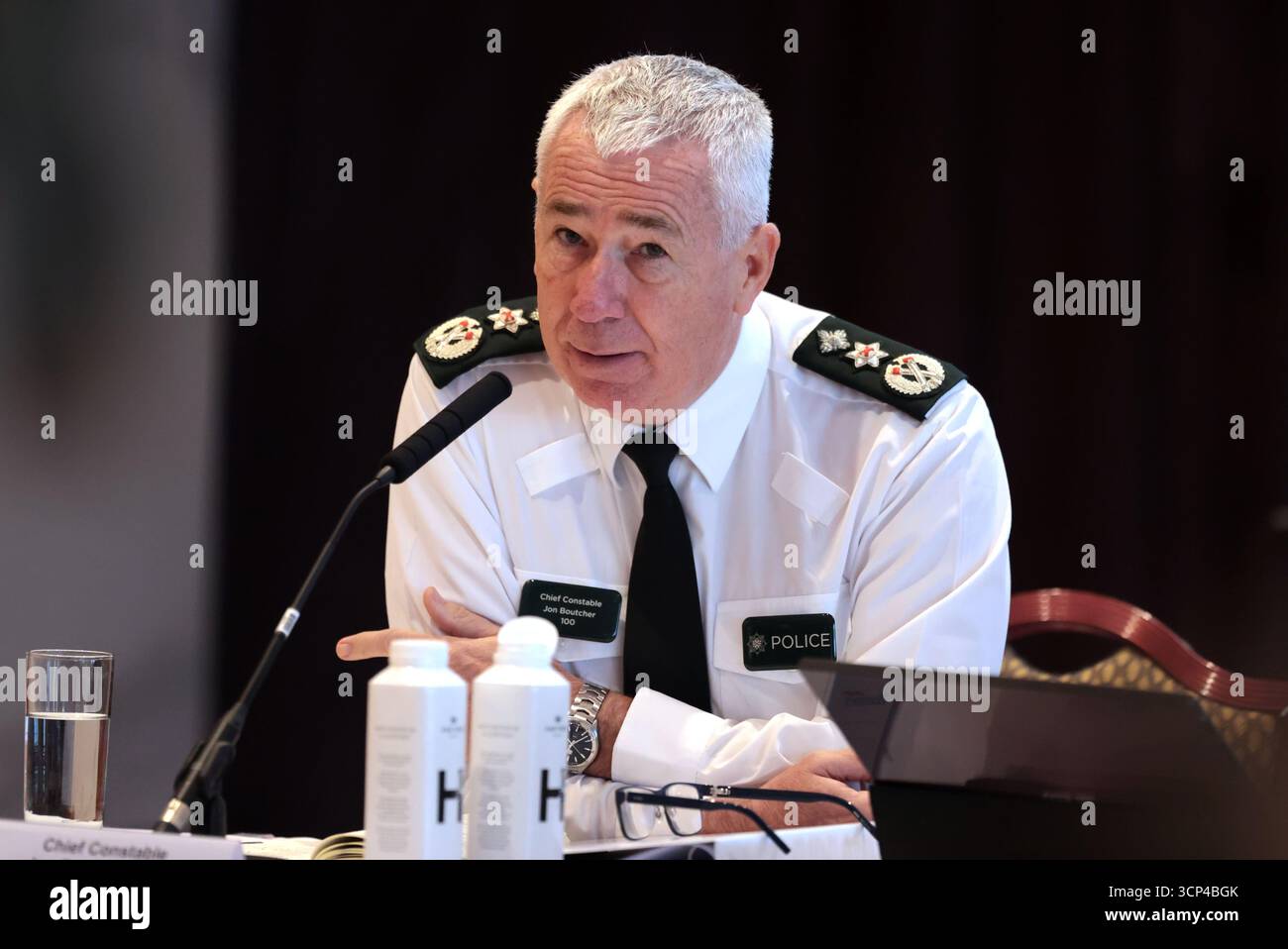 PSNI chief constable Jon Boutcher speaking during a press conference at ...