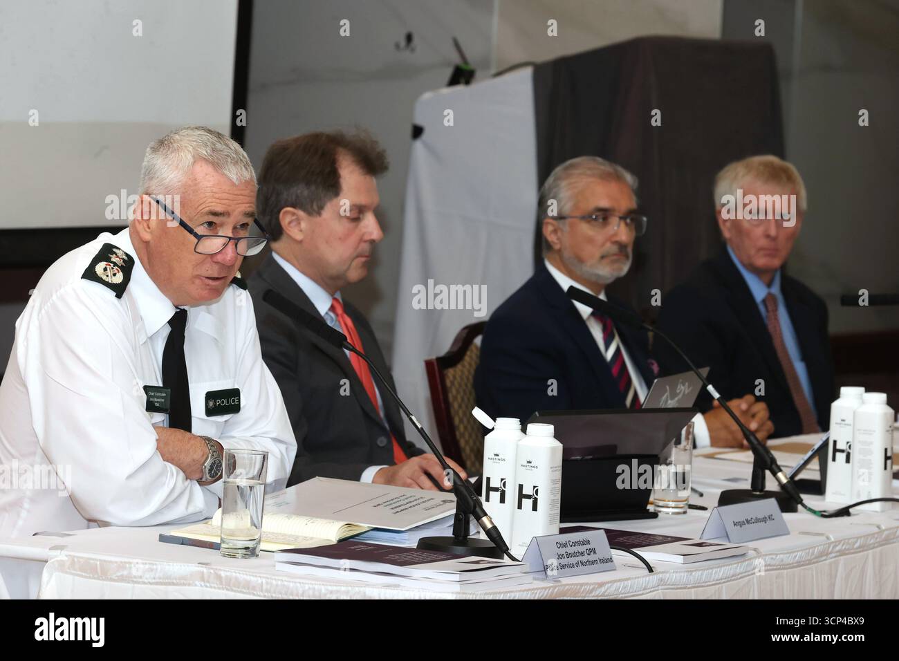 (left to right) PSNI chief constable Jon Boutcher, Angus McCullough KC ...