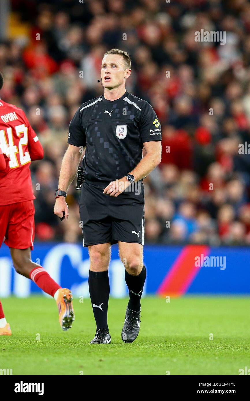 Anfield Stadium, Liverpool, England - 23rd September 2025 Referee ...