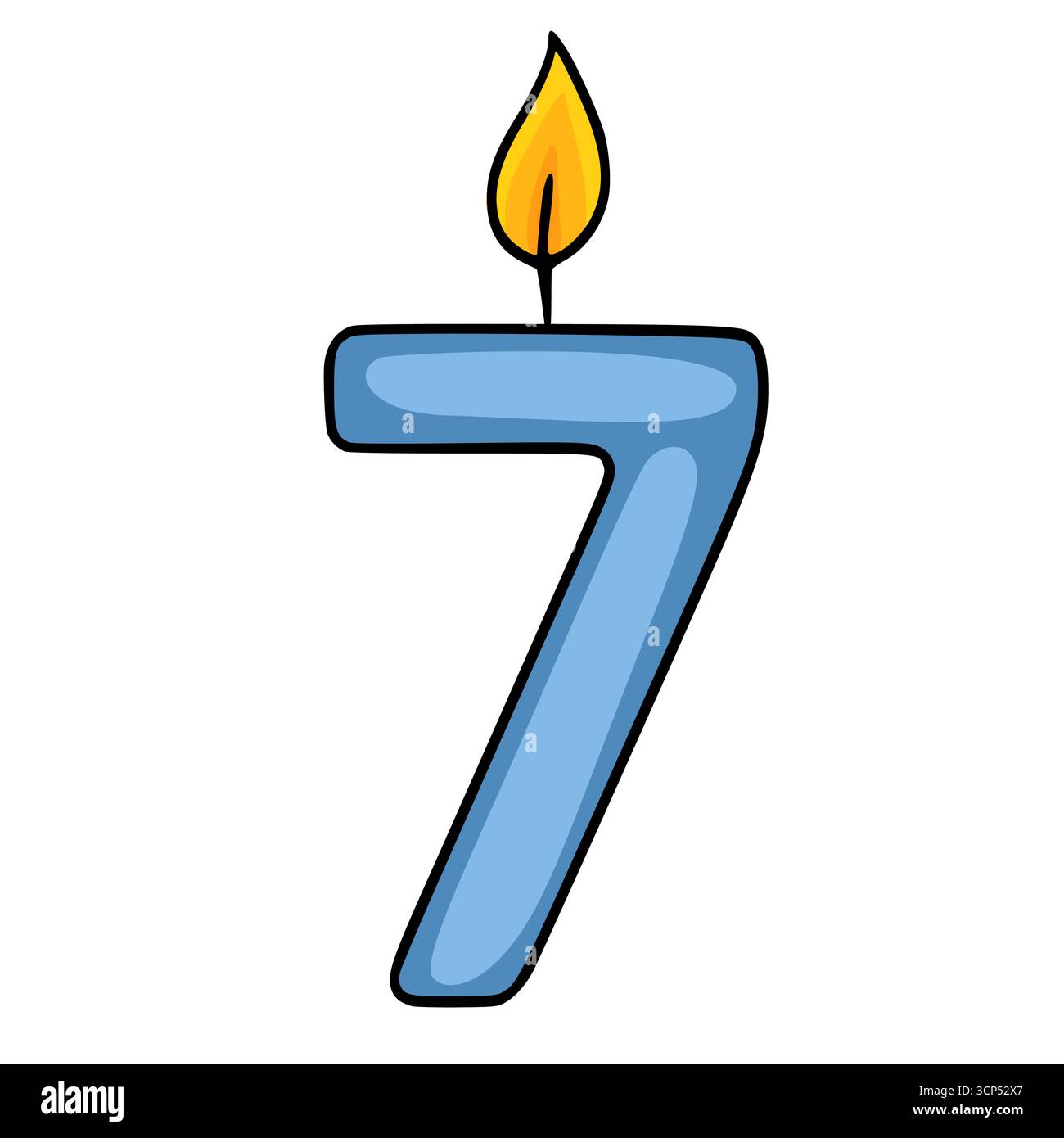 Number 7 birthday candle clipart hi-res stock photography and images ...
