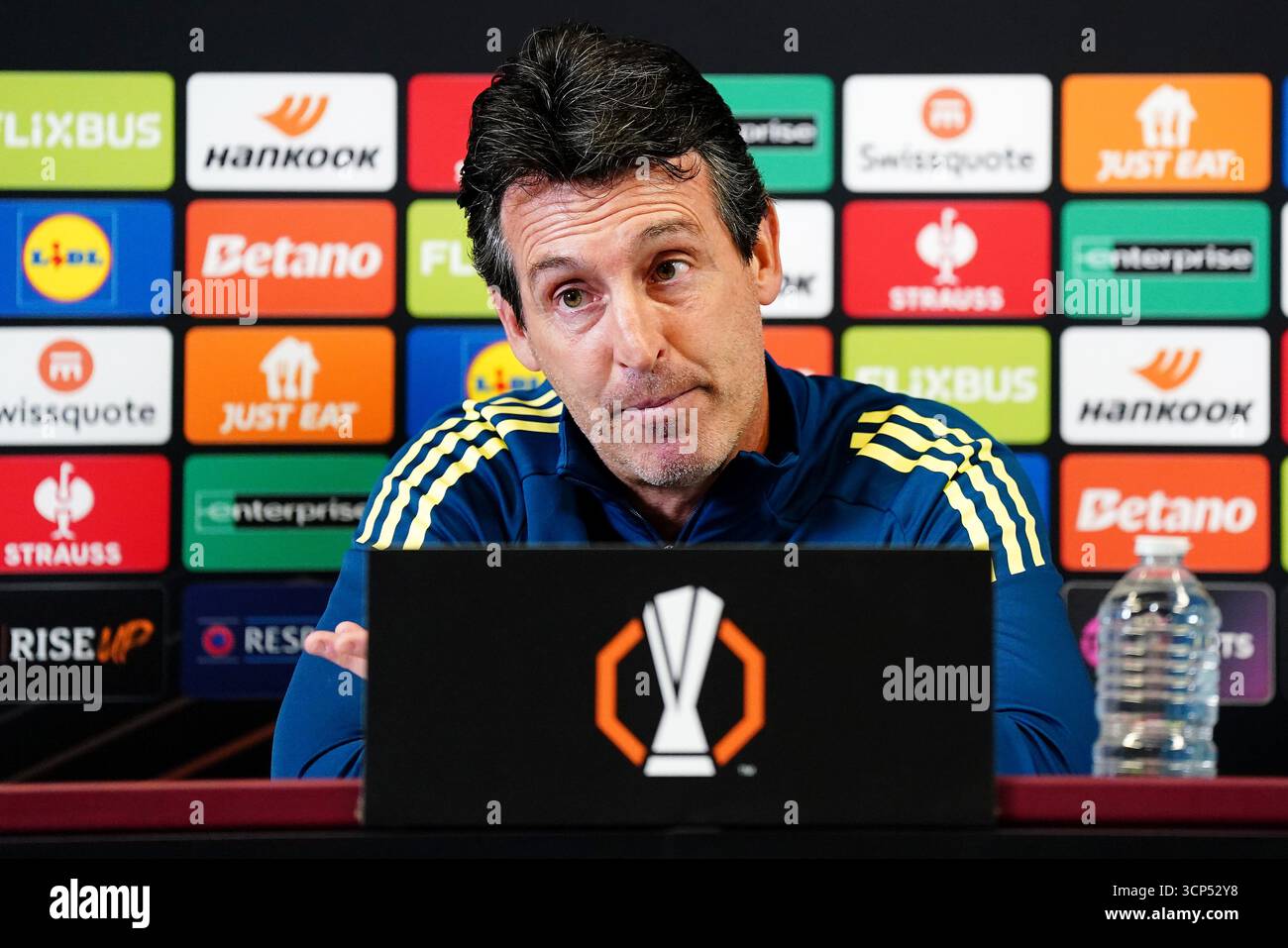 Aston Villa manager Unai Emery during a press conference at Bodymoor ...