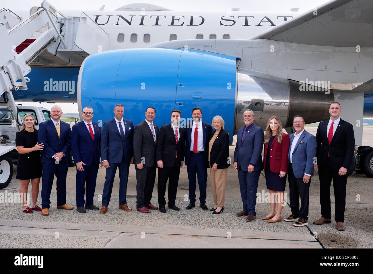 Vice President JD Vance poses for a photo with members of the Oklahoma ...